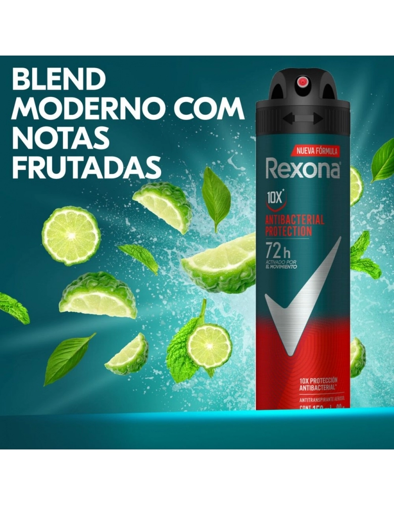 DESODORANTE AEROSOL REXONA MEN ANTIBACTERIAL PROTECTION 150ML DESODORANTE AEROSOL REXONA MEN ANTIBACTERIAL PROTECTION 150ML